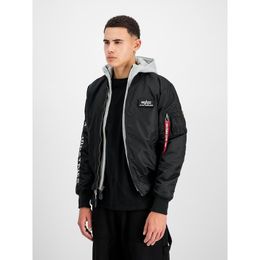 Alpha Industries Bomberjacke »MA-1 D-TEC SE« mit Kapuze black/grey 3XL 3XL Abnehmbarer Kapuze