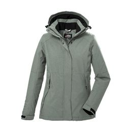 Killtec Outdoorjacke &raquo;KOW 37 WMN JCKT&laquo; Wasserdichte Damen Funktionsjacke mit abnehmbarer Kapuze graugr&uuml;n 40 40 Funktionsjacke mit regulierbarer,...