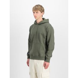 Alpha Industries Kapuzensweatshirt »Label Hoodie BP« dark olive XL XL Legerer Hoodie von Alpha
