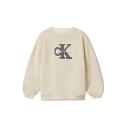 Calvin Klein Jeans Sweatshirt M&auml;dchen Gr&ouml;&szlig;e 104 grau / taupe / schwarz / wei&szlig;