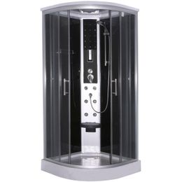 Komplettdusche Sanotechnik "Milano", silber (alufarben), B:90cm H:215cm T:90cm, Duschkabinen, Viertelkreisdusche