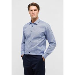 Langarmhemd Eterna "SLIM FIT", Herren, Gr. 40, Normalgr&ouml;&szlig;en, blau, Twill, 100% Baumwolle, schmal, Manschette, Hemden, NON IRON (b&uuml;gelfrei)