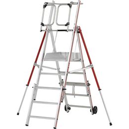 Hymer Alu-Plattformleiter, Teleskop-Ausführung, 3 - 5 Sprossen inkl. Plattform