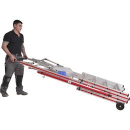 Hymer Alu-Plattformleiter, Teleskop-Ausf&uuml;hrung, 3 - 5 Sprossen inkl. Plattform