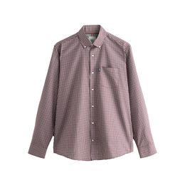 next Button Up Shirt male size 4XL Burgundy / White