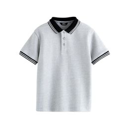 next Poloshirt Jungen Gr&ouml;&szlig;e 98 grau / schwarz / wei&szlig;