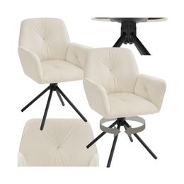 TecTake&reg; Drehbarer Armlehnstuhl, in Samtoptik, gepolstert, pulverbeschichtete Stahlbeine, 56,5 x 54 x 86 cm