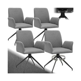 TecTake&reg; Drehbarer Armlehnstuhl, robuster Webstoff, gepolstert, pulverbeschichtete Stahlbeine, 55,5 x 58 x 87 cm