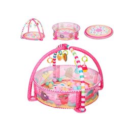 Kikka boo Spielbogen 30 B&auml;lle Krabbeldecke B&auml;llebad abnehmbare Spielzeuge rosa pink