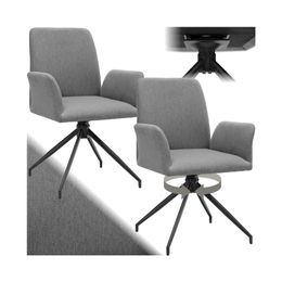TecTake&reg; Drehbarer Armlehnstuhl, robuster Webstoff, gepolstert, pulverbeschichtete Stahlbeine, 55,5 x 58 x 87 cm