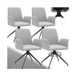 TecTake&reg; Drehbarer Armlehnstuhl, robuster Webstoff, gepolstert, pulverbeschichtete Stahlbeine, 55,5 x 58 x 87 cm