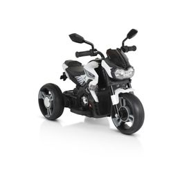 Moni Kinder Elektromotorrad Colombo Scheinwerfer, zwei Motoren, MP3, bis 7 km/h wei&szlig; uni