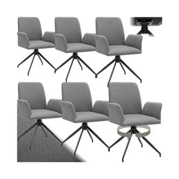TecTake&reg; Drehbarer Armlehnstuhl, robuster Webstoff, gepolstert, pulverbeschichtete Stahlbeine, 55,5 x 58 x 87 cm