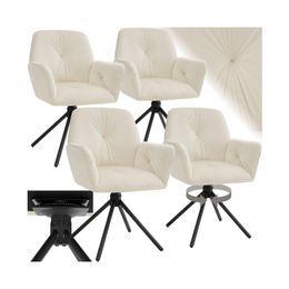 TecTake&reg; Drehbarer Armlehnstuhl, in Samtoptik, gepolstert, pulverbeschichtete Stahlbeine, 56,5 x 54 x 86 cm