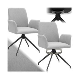 TecTake&reg; Drehbarer Armlehnstuhl, robuster Webstoff, gepolstert, pulverbeschichtete Stahlbeine, 55,5 x 58 x 87 cm