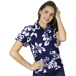 King Kameha Blouse 'Hibiscus' female Blue size 4XL