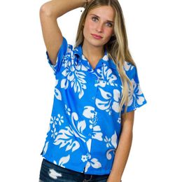 King Kameha Blouse 'Hibiscus' female Blue size 4XL