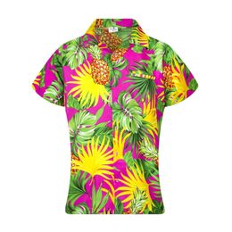King Kameha Bluse 'Pineapple Leaves' Damen Gr&ouml;&szlig;e XL pink