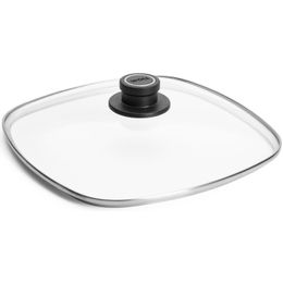 Pfannendeckel WOLL MADE IN GERMANY, grau (transparent, anthrazit), B:28cm L:28cm, Glas, Deckel, 28 x 28 cm