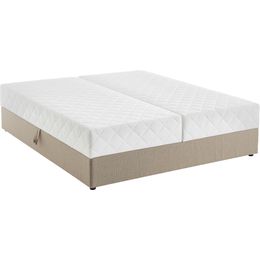 Boxbett "BELINA", beige (creme), B:160cm L:200cm, 100% PES, ATLANTIC HOME COLLECTION, Komplettbetten, mit Taschenfederkernmatratze und geräumigem Bettkasten