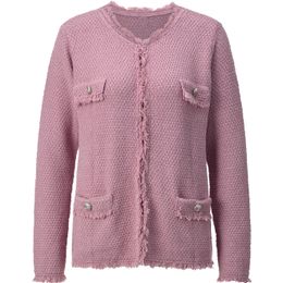 WITT Damen Cardigan im Baumwoll-Viskose-Mix, mauve, Gr&ouml;&szlig;e 42