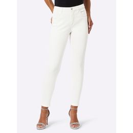 WITT Damen 7/8-Jeans mit Rei&szlig;verschluss am Bein, ecru, Gr&ouml;&szlig;e 26