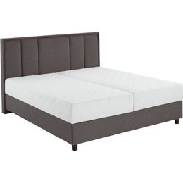 Boxbett "ARLA", grau (dunkelgrau), B:165cm L:213cm, ATLANTIC HOME COLLECTION, Komplettbetten, Boxspringbett, mit Taschen-Federkernmatratze und Bettkasten