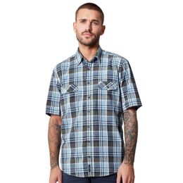 Kurzarmhemd Casamoda "Casamoda Freizeithemd Kurzarm kariert", Herren, Gr. 6XL, Normalgrößen, blau (mittelblau), 100% Baumwolle, kariert, lässig geschnitten, Hemden