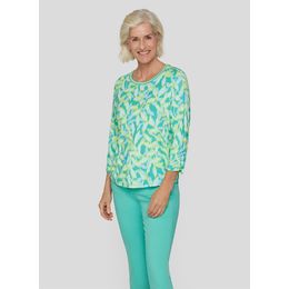 Print-Shirt Rabe "T-Shirt", Damen, Gr. 46, grün, 95%Viskose, 5%Elastan, gemustert, tailliert, Shirts