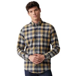 Langarmhemd Casamoda "Casamoda Freizeithemd kariert", Herren, Gr. XXL, Normalgrößen, gelb (senfgelb), 100% Baumwolle, kariert, lässig geschnitten, Hemden
