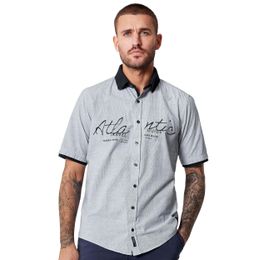 Kurzarmhemd Casamoda "Casamoda Freizeithemd Kurzarm gestreift", Herren, Gr. XXL, Normalgr&ouml;&szlig;en, blau (graues mittelblau), 100% Baumwolle, gestreift, l&auml;ssig geschnitten, Hemden