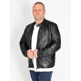 Lederjacke Maze "42024134", Herren, Gr. 62, schwarz, Obermaterial: 100% Lammleder; Futter: 100% Polyester; Wattierung: 100% Polyester; Strickmaterial: 95% Baumwolle, 5% Elasthan, mit Druckknopf, Jacken
