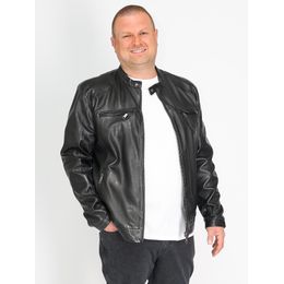 Lederjacke Maze "42024135", Herren, Gr. 54, schwarz, Obermaterial: 100% Lammleder; Futter: 100% Baumwolle; &Auml;rmelfutter: 100% Polyester, mit Druckknopf, Jacken