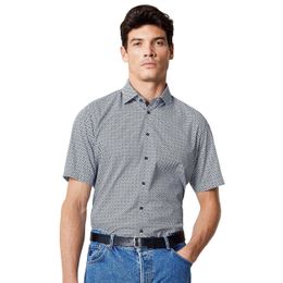 Businesshemd Venti "Venti Businesshemd Kurzarm Print", Herren, Gr. 38, Normalgrößen, blau (dunkelblau), 100% Baumwolle, bedruckt, schmal, Hemden