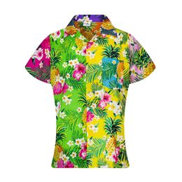 King Kameha Bluse 'Pineapple Flowers' Damen Gr&ouml;&szlig;e 6XL bunt
