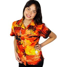 King Kameha Bluse 'Surf' Damen Größe L orange