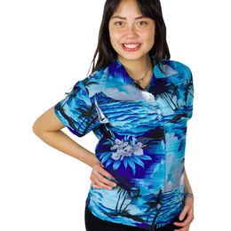 King Kameha Blouse 'Surf' female Blue size 6XL