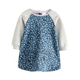 next Kleid M&auml;dchen Gr&ouml;&szlig;e 122 blue denim / dunkelblau / graumeliert