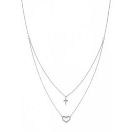 Firetti Kette 'Kreuz & Herz' Damen Gr&ouml;&szlig;e One Size silber