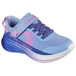 Skechers Mädchen Sneaker "WAVE 92", Gr. 27, blau, Lederimitat, Textil, kontrastfarbene Details, Schuhe, Halbschuh mit Klettverschluss,