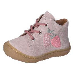 Baby Lauflernschuh "MECKI WMS: mittel", Pepino BY RICOSTA, Gr. 22, rosa, Nubukleder, bestickt, Schuhe, Schnürschuh mit Lederinnenausstattung,