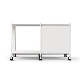 Tchibo - Beistelltisch Metall &raquo;Cn3&laquo; mit 1 Klappenfach und Rollen - 78,5x40x48,5cm - chrom - Stahl / Aluminium / Kunststoff