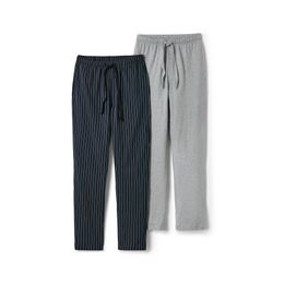 Tchibo - 2 Pyjamahosen - Herren - Gr. M - dunkelblau/gestreift