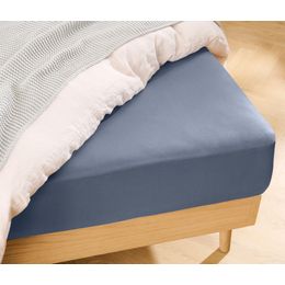 Tchibo - Jersey-Spannbettlaken - blau