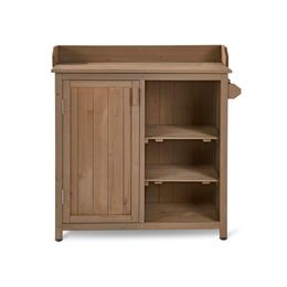 Tchibo - Gartenschrank mit Handtuchhalter - 89,5x44,5x88,5cm - braun - Holz / Stahl / Polypropylen