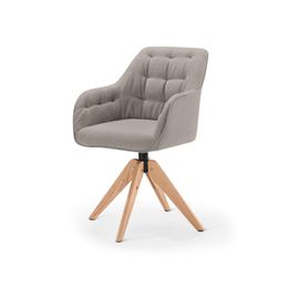 Tchibo - Drehbarer Dining-Stuhl - 63,5x69x87,5cm - hellgrau - Polyester / Holz / Polyurethan