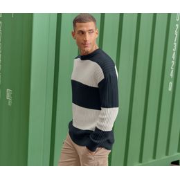 Tchibo - Grobstrick-Pullover - Herren - Gr. XL - dunkelblau/gestreift