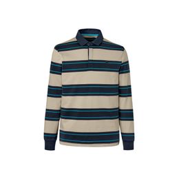 Tchibo - Langarm-Poloshirt - Herren - Gr. M - braun/gestreift