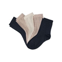 Tchibo - Socken - Damen - Gr. 39-42 - weiß/gepunktet