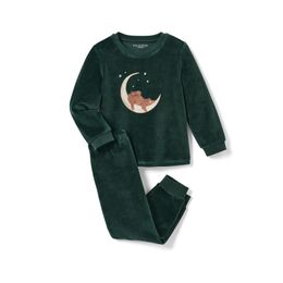 Tchibo - Kinder-Nicki-Pyjama - Herren - Gr. 110/116 - dunkelgrün/print
